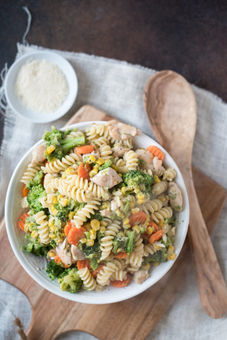 Garlic Chicken Pasta- Voila CopyCat Recipe - Freezer Friendly - First ...