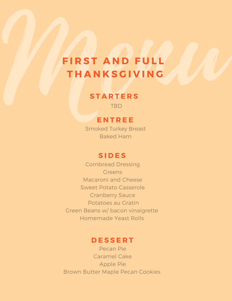 Thanksgiving Menu + Think-Ahead Tips - First and Full
